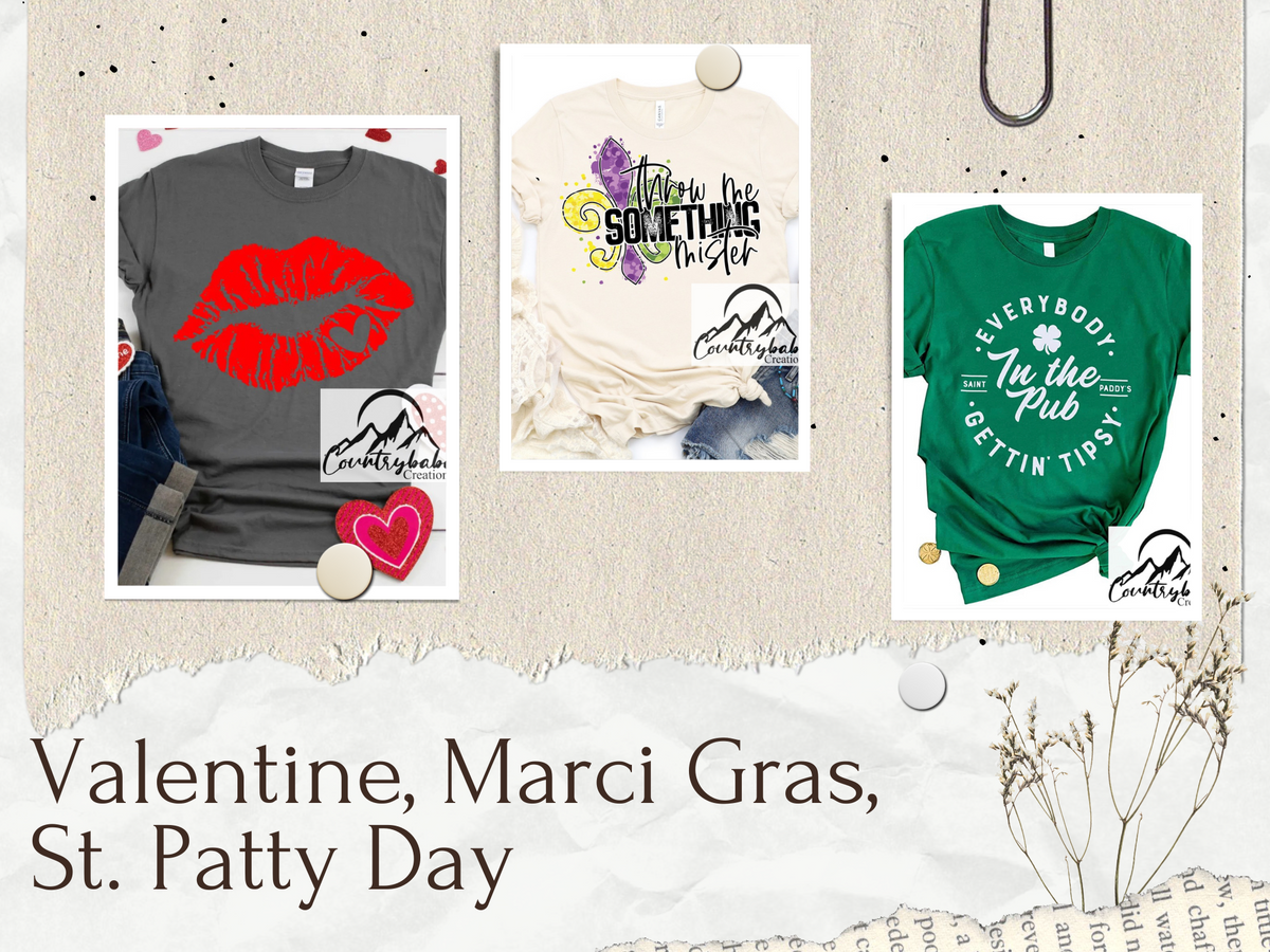 Valentine, Mardi Gras & St. Patty Day – Countrybabe Creations